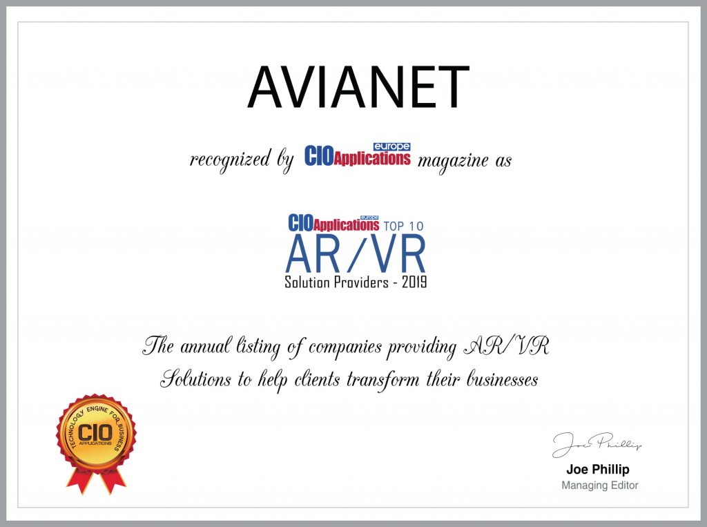 We are Top 10 Augmented Reality /Virtual Reality Solution Provider